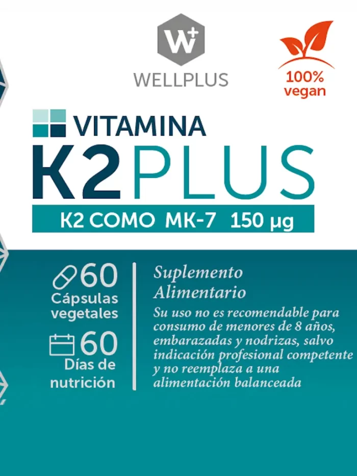 Vitamina K2 Plus 60 cápsulas - Wellplus